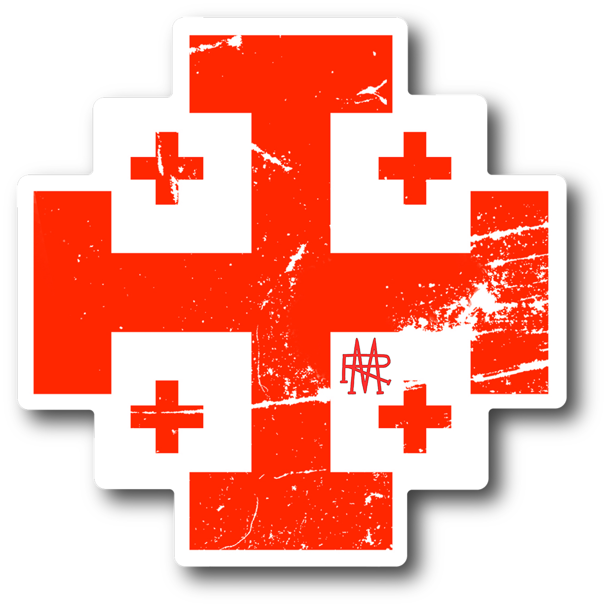 Jerusalem Cross Sticker | MONKROCK | Get into the habit! | Catholic ...